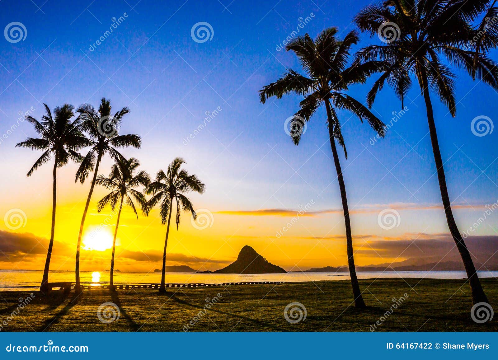 Hawaiian Sunrise stock photo. Image of rocks, chinaman - 64167422