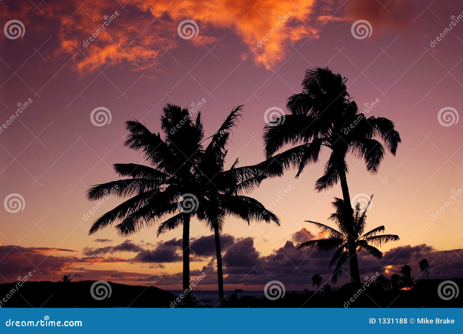 Hawaiian Sunset stock photo. Image of coast, sunset, ocean - 1331188