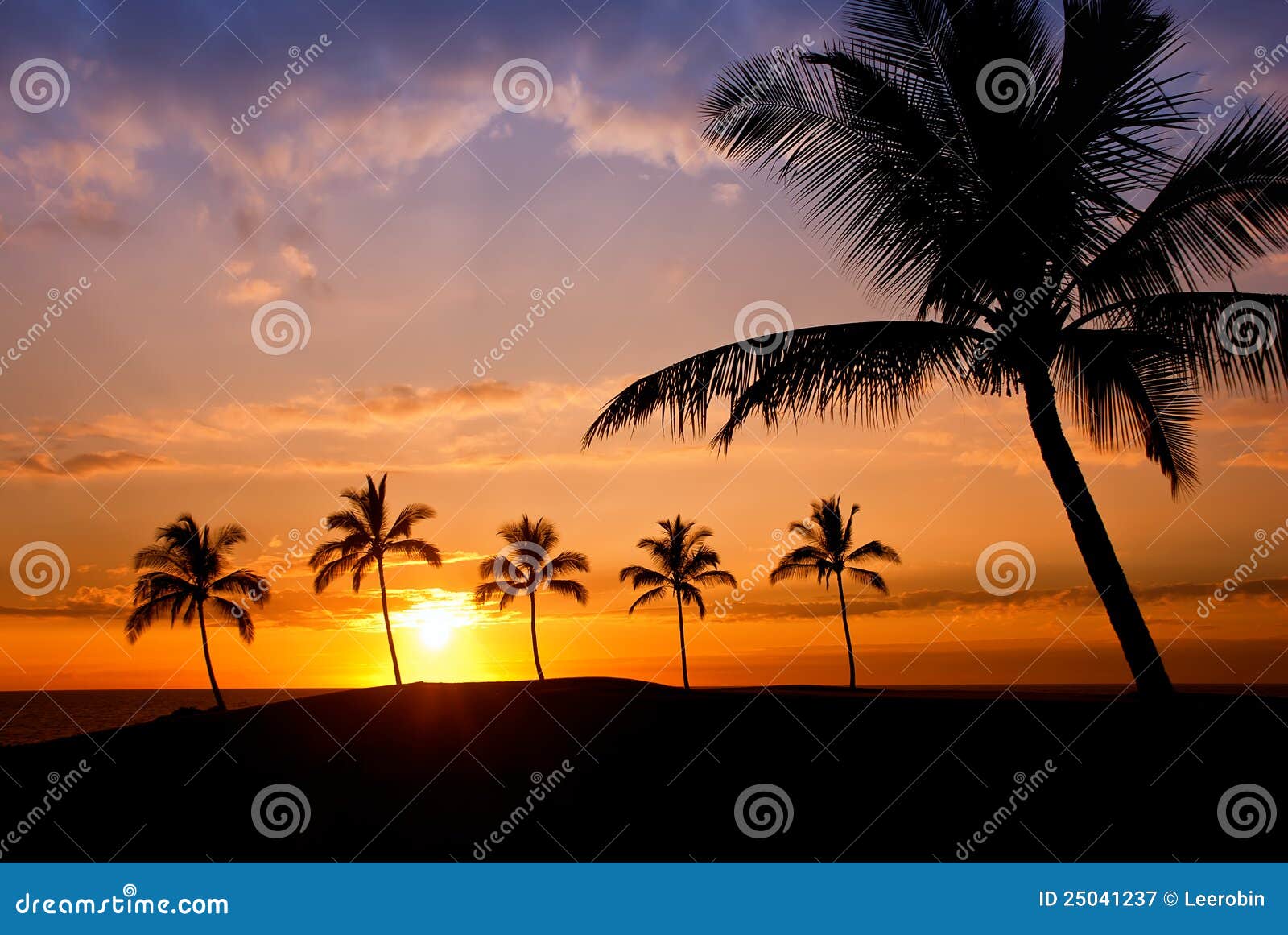 Hawaiian Sunset stock image. Image of orange, beach, dusk - 25041237