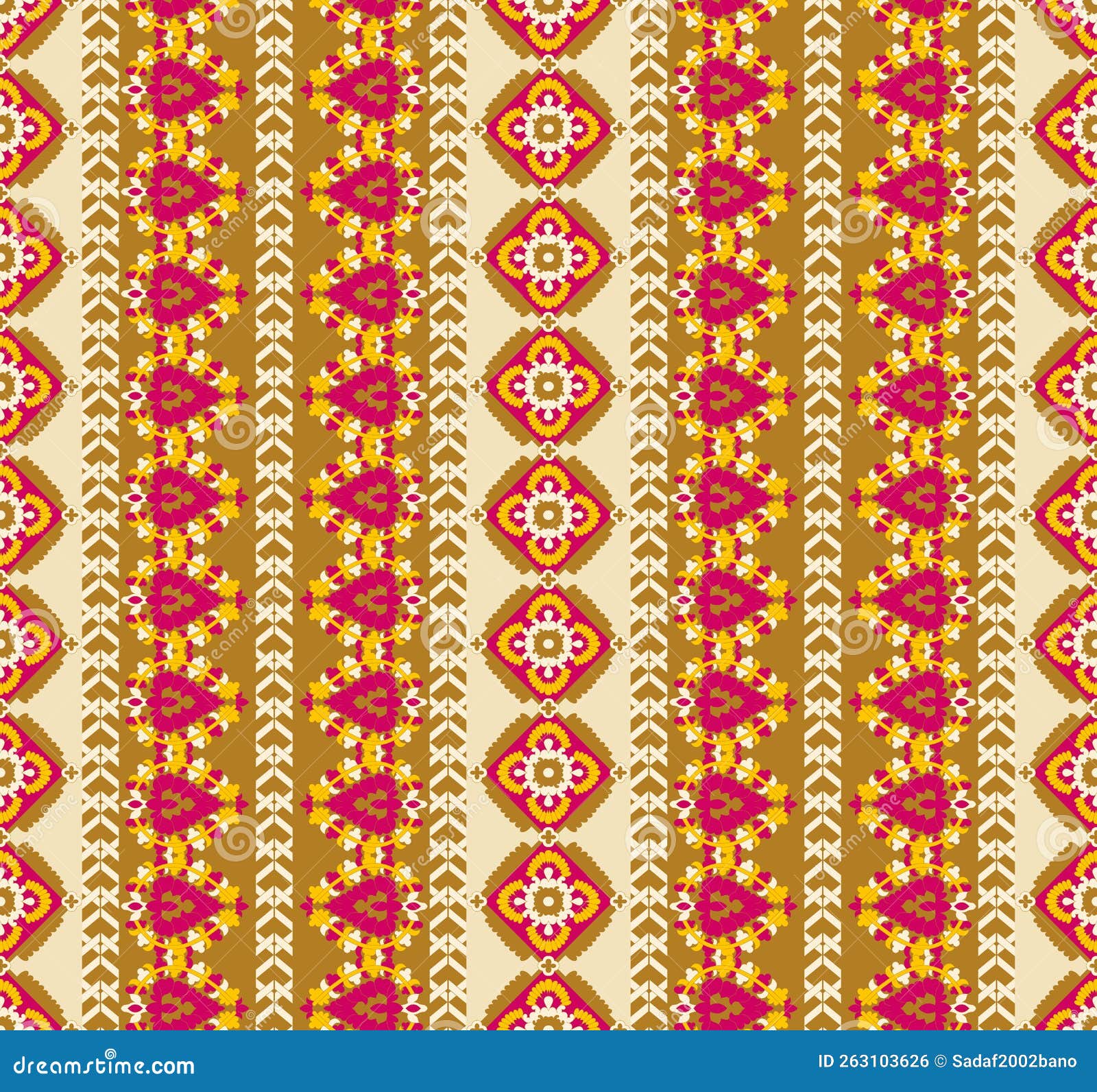 Hawaiian Tribal Elements and Hibiscus Fabric Patchwork Abstract Vintage ...