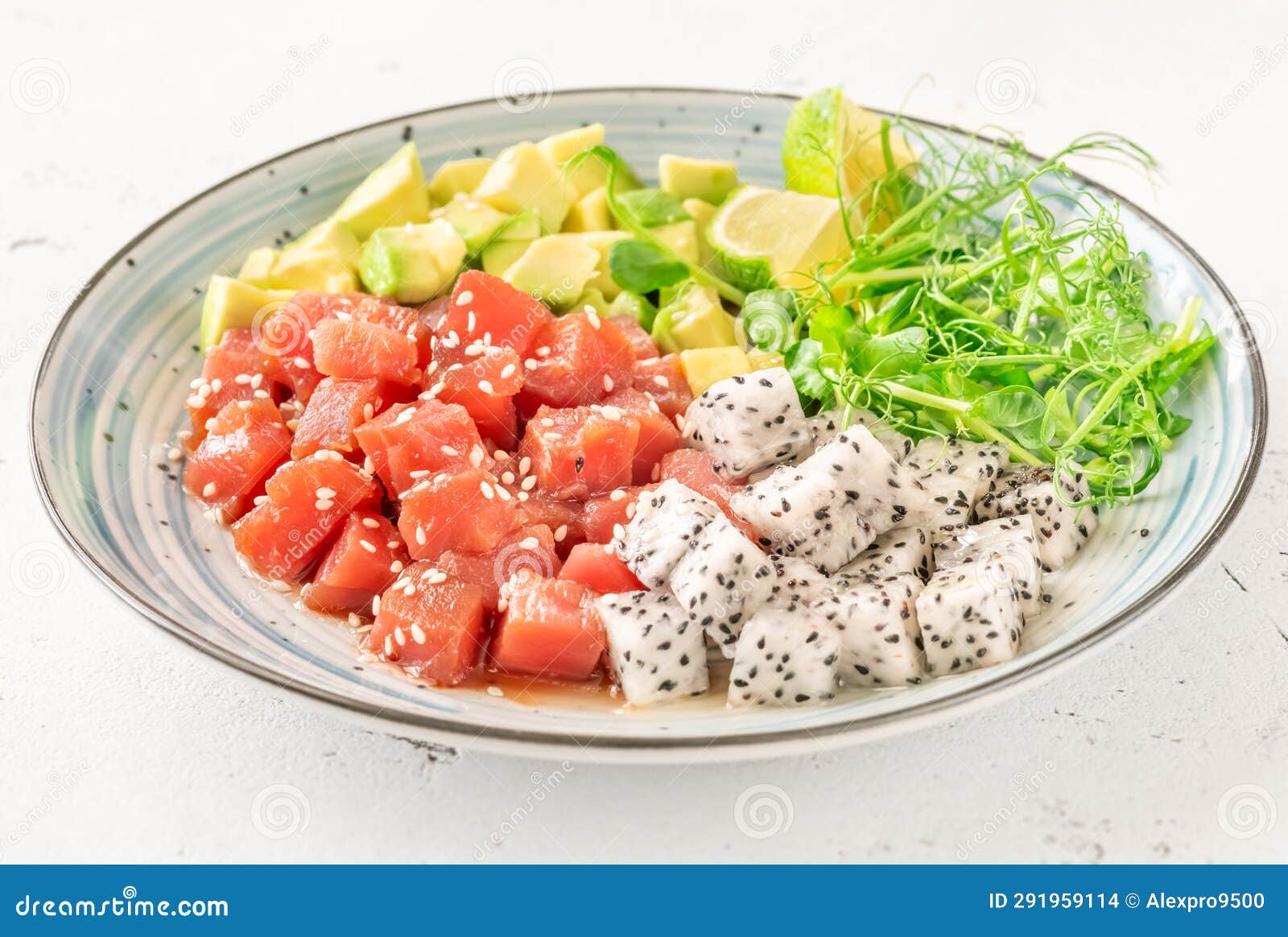 Hawaiian tuna poke stock photo. Image of salad, dish - 291959114