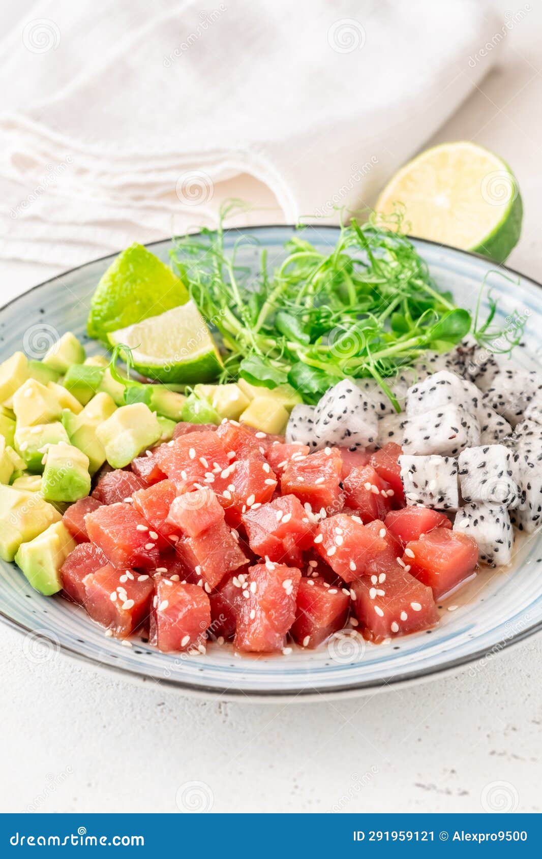 Hawaiian tuna poke stock image. Image of sauce, appetizer - 291959121