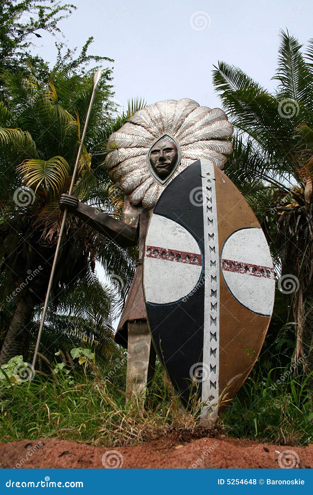 Maasai Tribesman stock photo. Image of shield, statue - 5254648