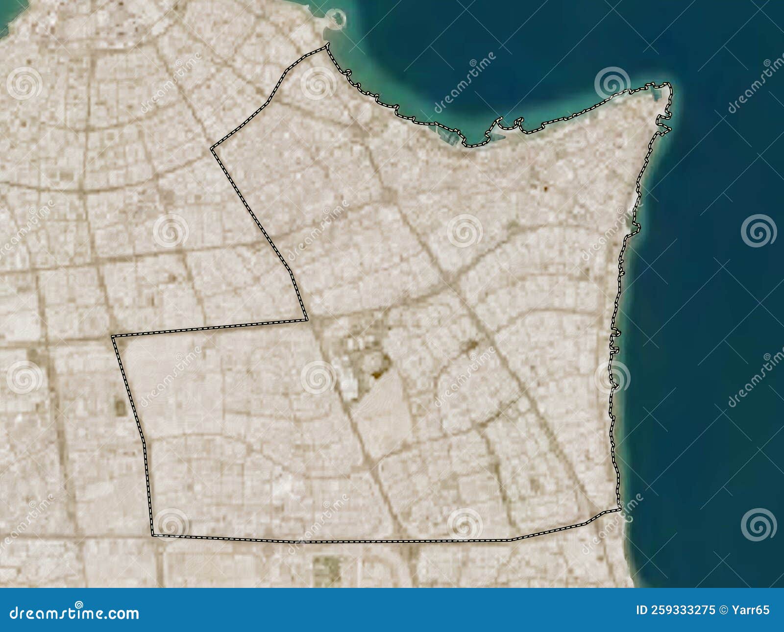 Hawalli, Kuwait. Low-res Satellite. No Legend Stock Illustration ...