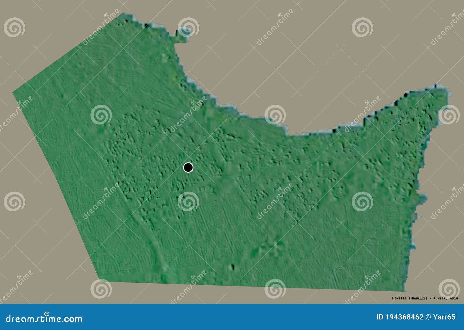 Hawalli, Province of Kuwait, on Solid. Relief Stock Illustration ...
