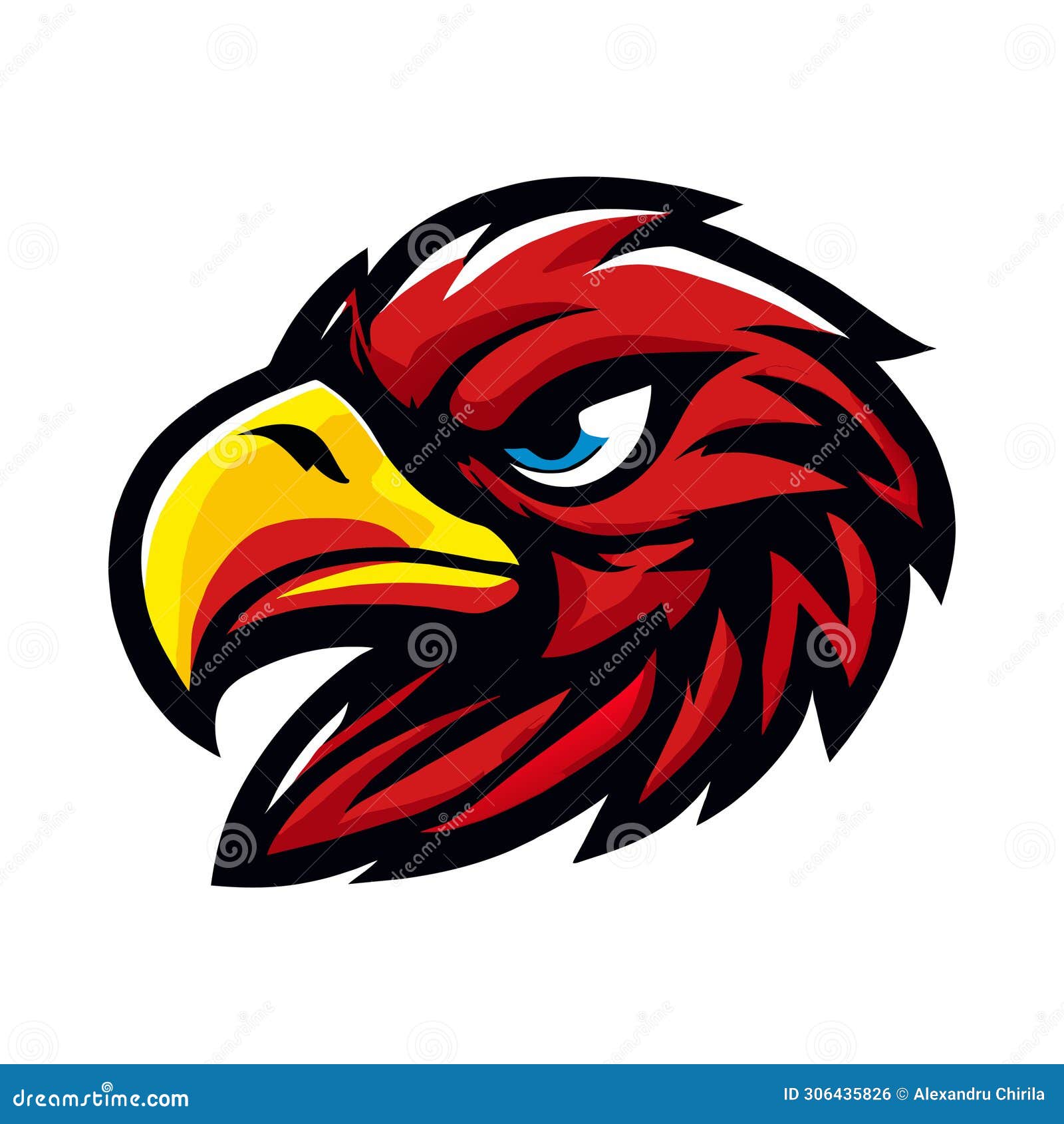 Hawk graphic vector EPS stock vector. Illustration of poster - 306435826