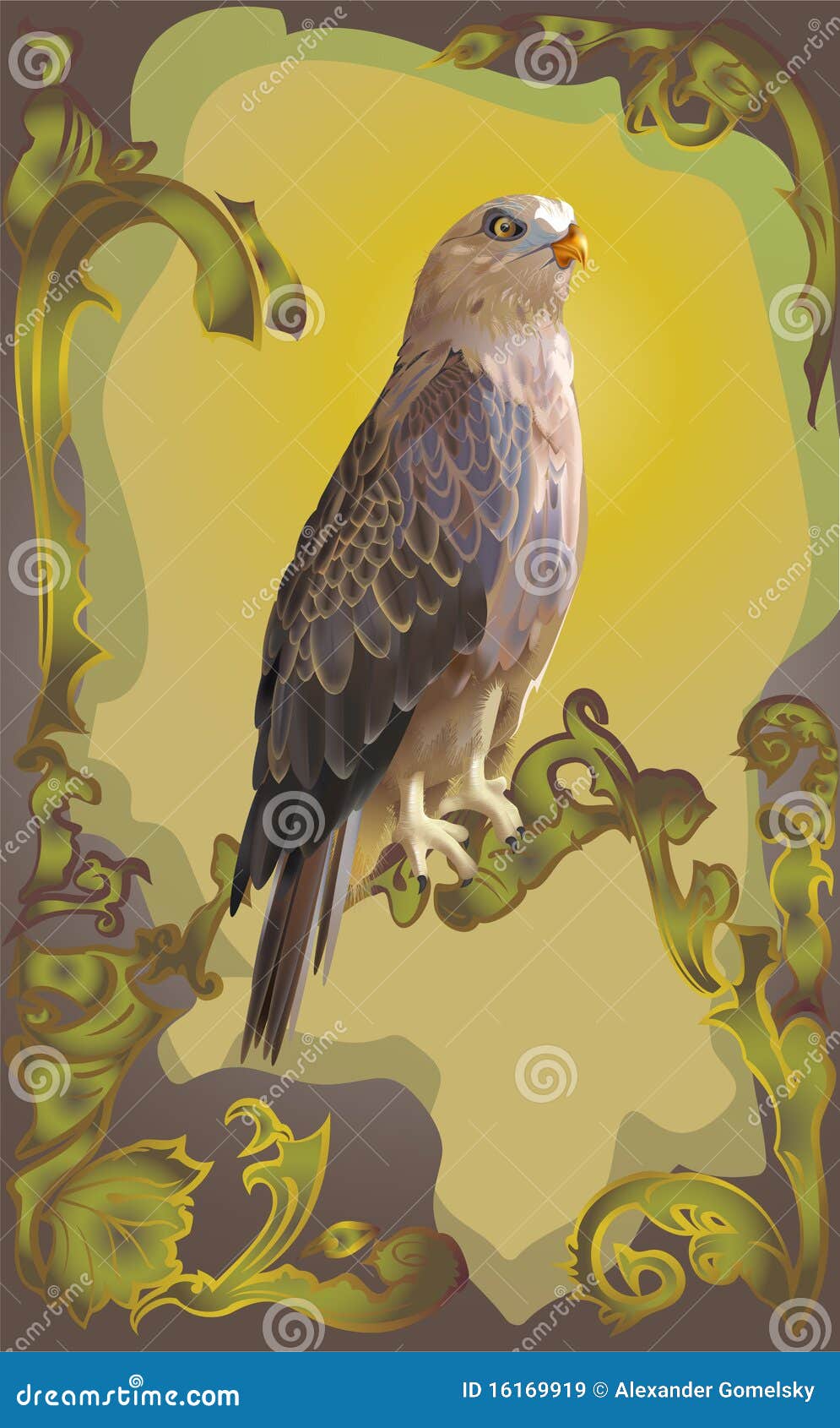 Hawk bird stock vector. Illustration of bird, hawk, gold - 16169919