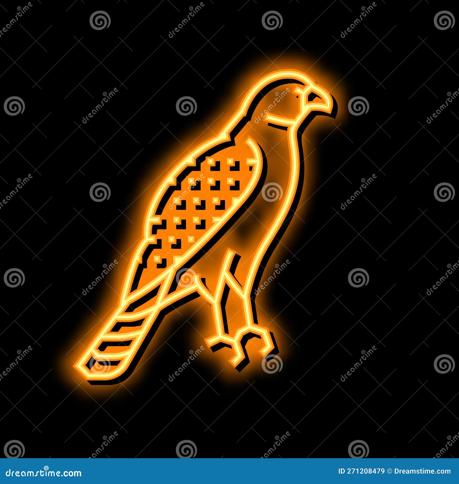 Hawk Bird Neon Glow Icon Illustration Stock Vector - Illustration of ...