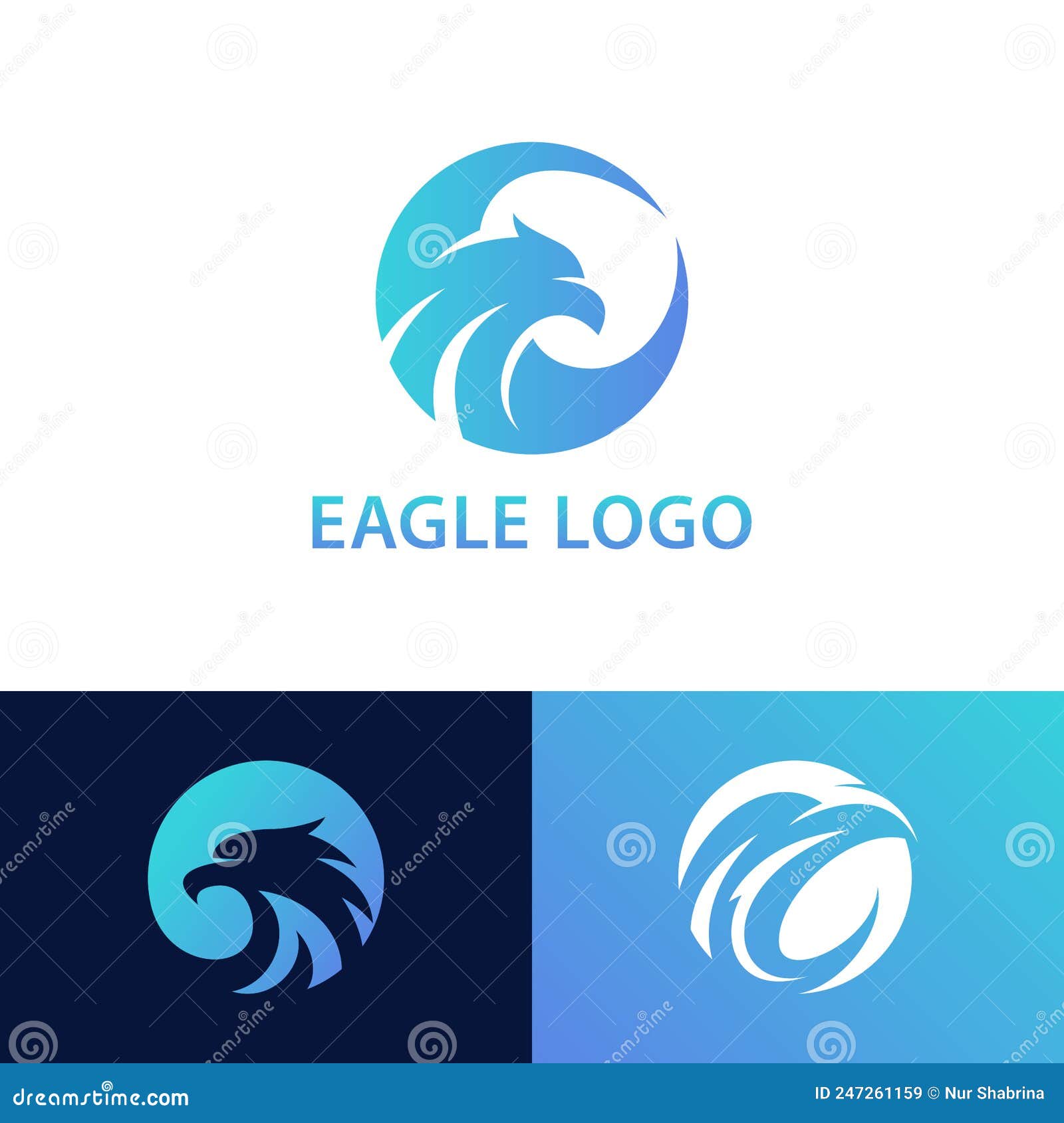 Hawk or Eagle Collection with Circle Logo Vector Design Template Stock ...