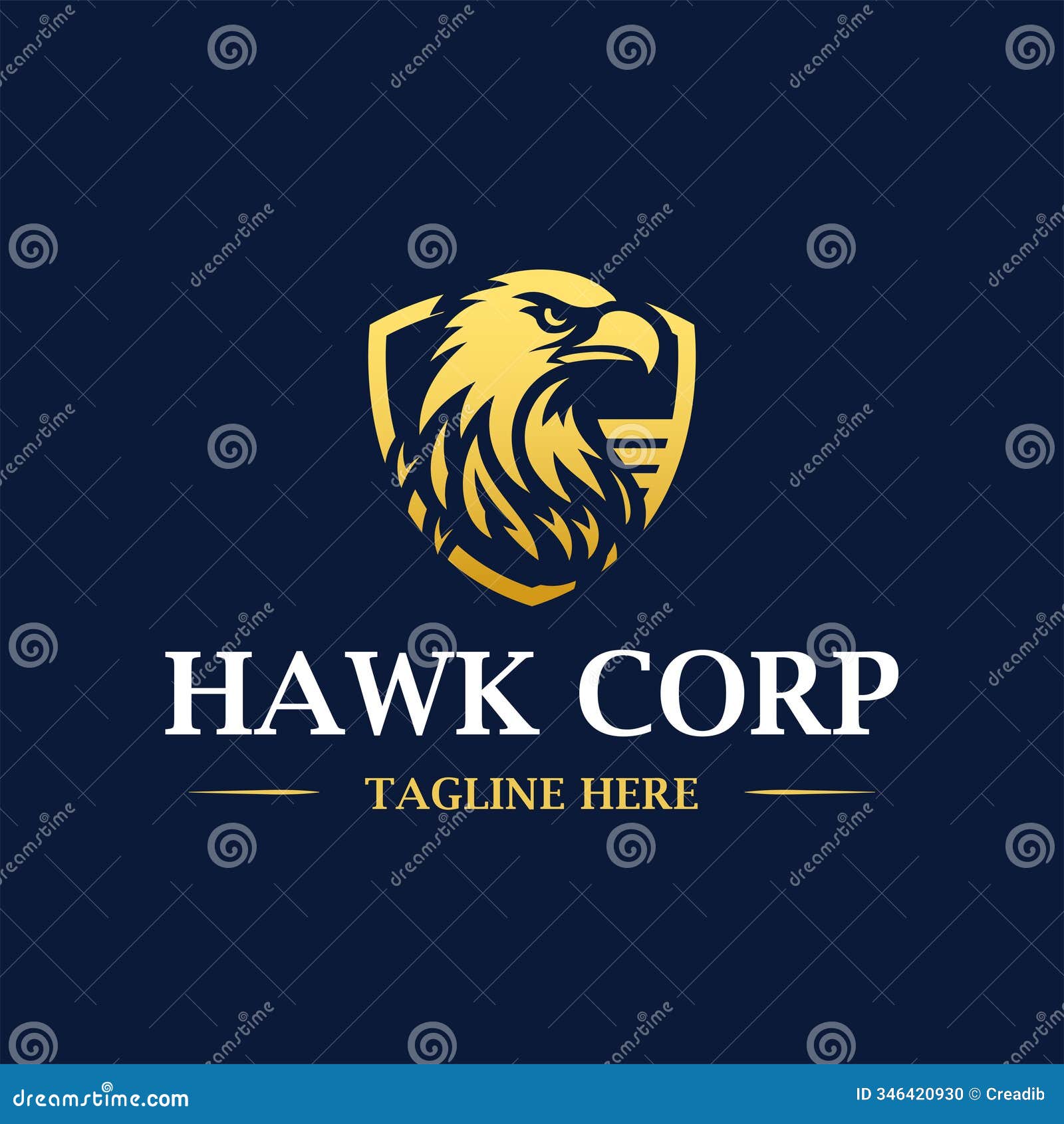 Hawk or Eagle Shield Logo Design Template Stock Vector - Illustration ...