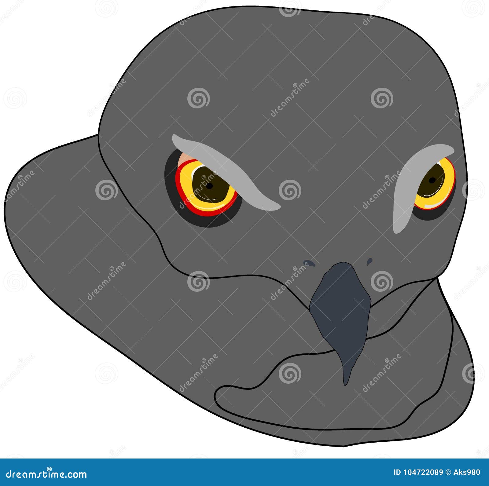 Hawk Face Sharp Side View Coloured Illustration Stock Illustration ...