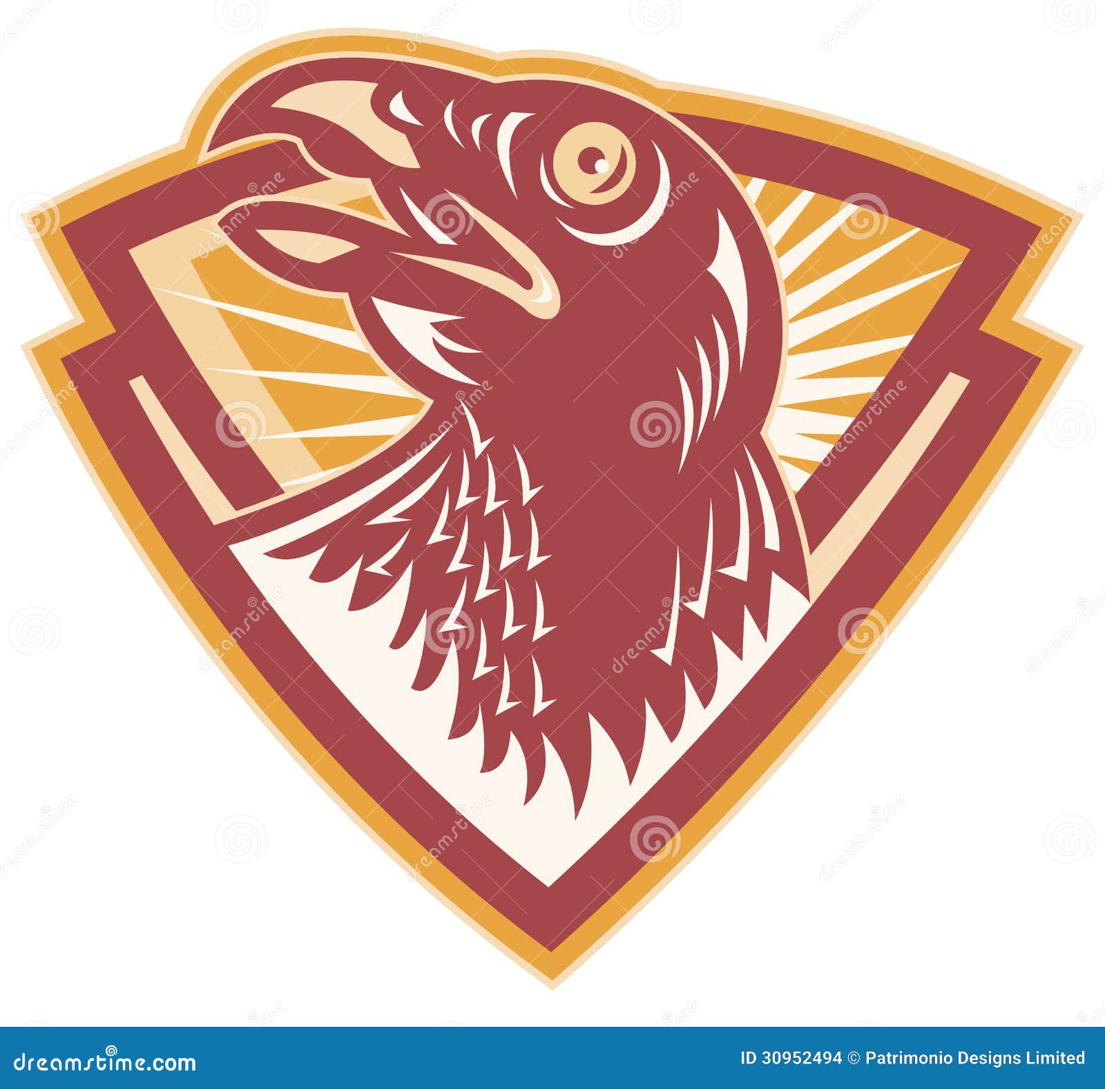 Hawk Falcon Bird Head Shield Stock de ilustración - Ilustración de ...