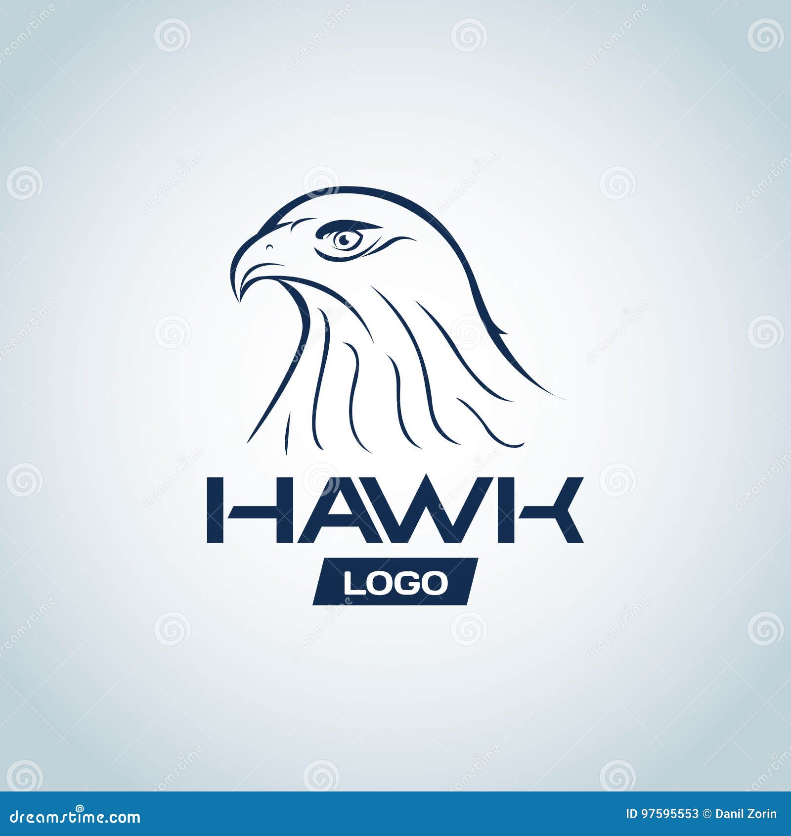 Hawk Head Logo Template, Hawk Logotype for Badge, T-shirt Design ...