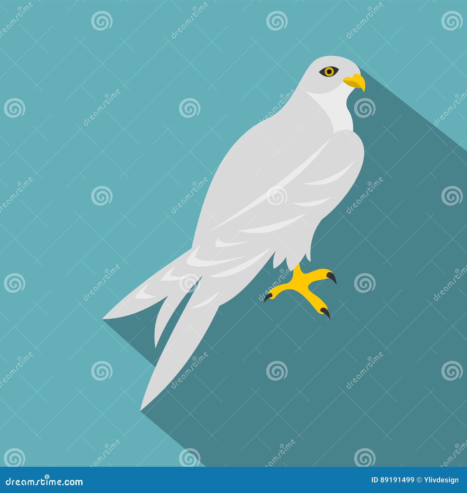 Hawk icon, flat style stock vector. Illustration of beak - 89191499
