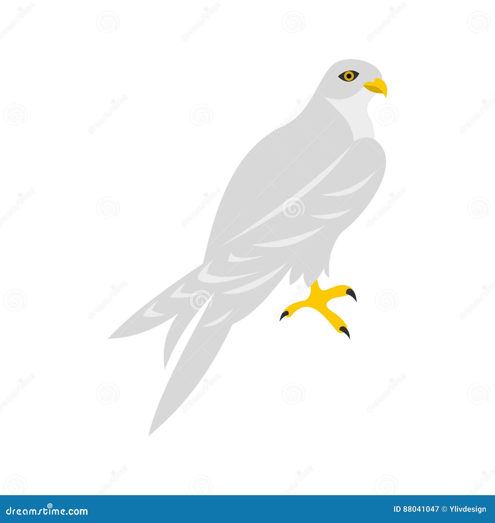 Hawk icon, flat style stock vector. Illustration of freedom - 88041047