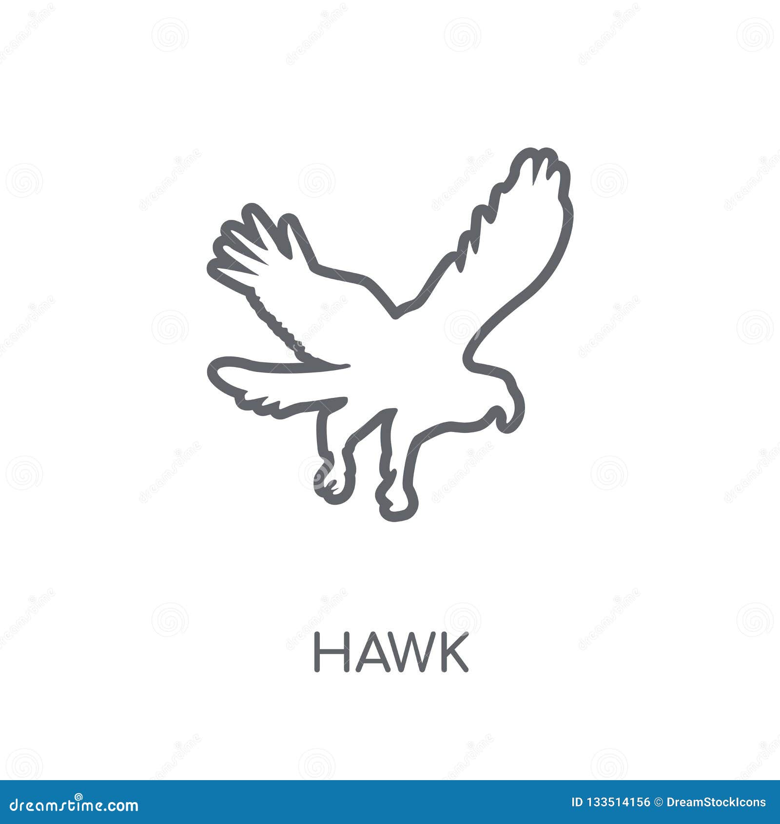 Hawk Linear Icon. Modern Outline Hawk Logo Concept on White Back Stock ...