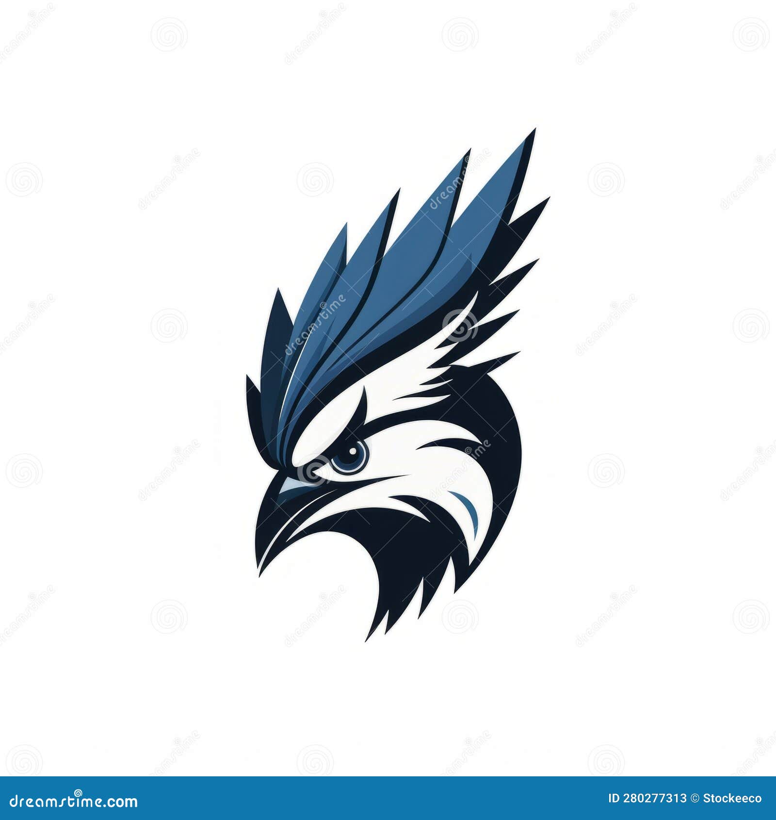 Hawk Logo Vector Character Concept in Dark Navy and Light Blue Stock ...