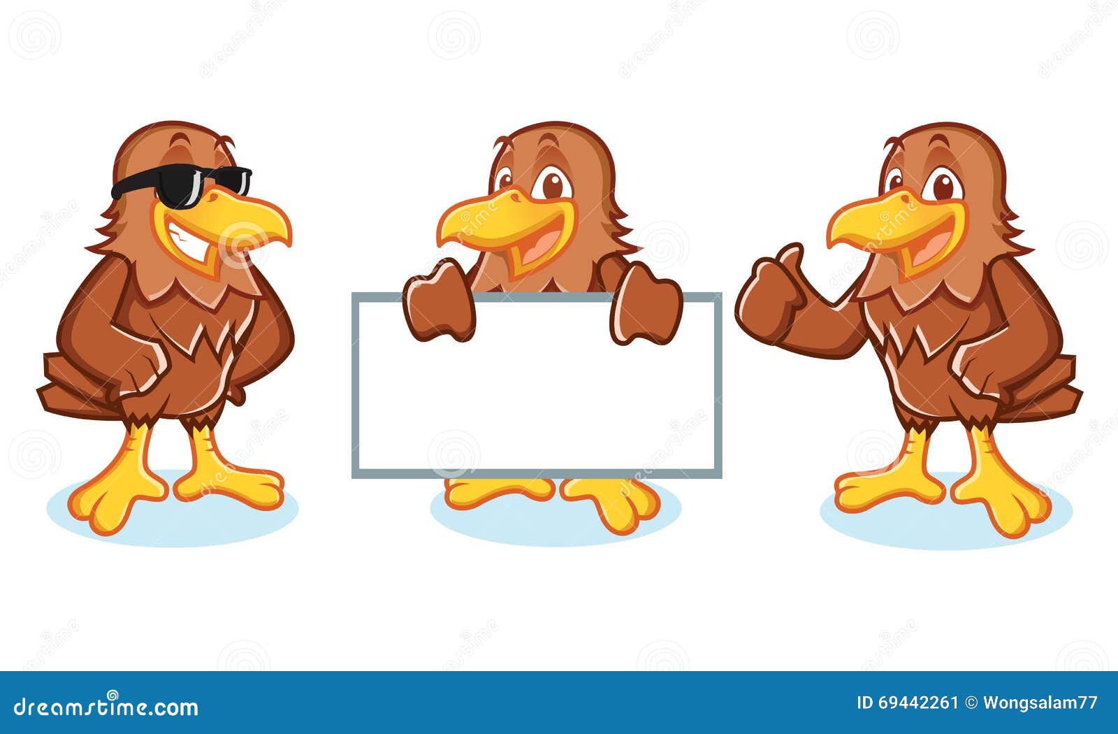 Cartoon Hawk Icon On White Background. Vector Illustration ...
