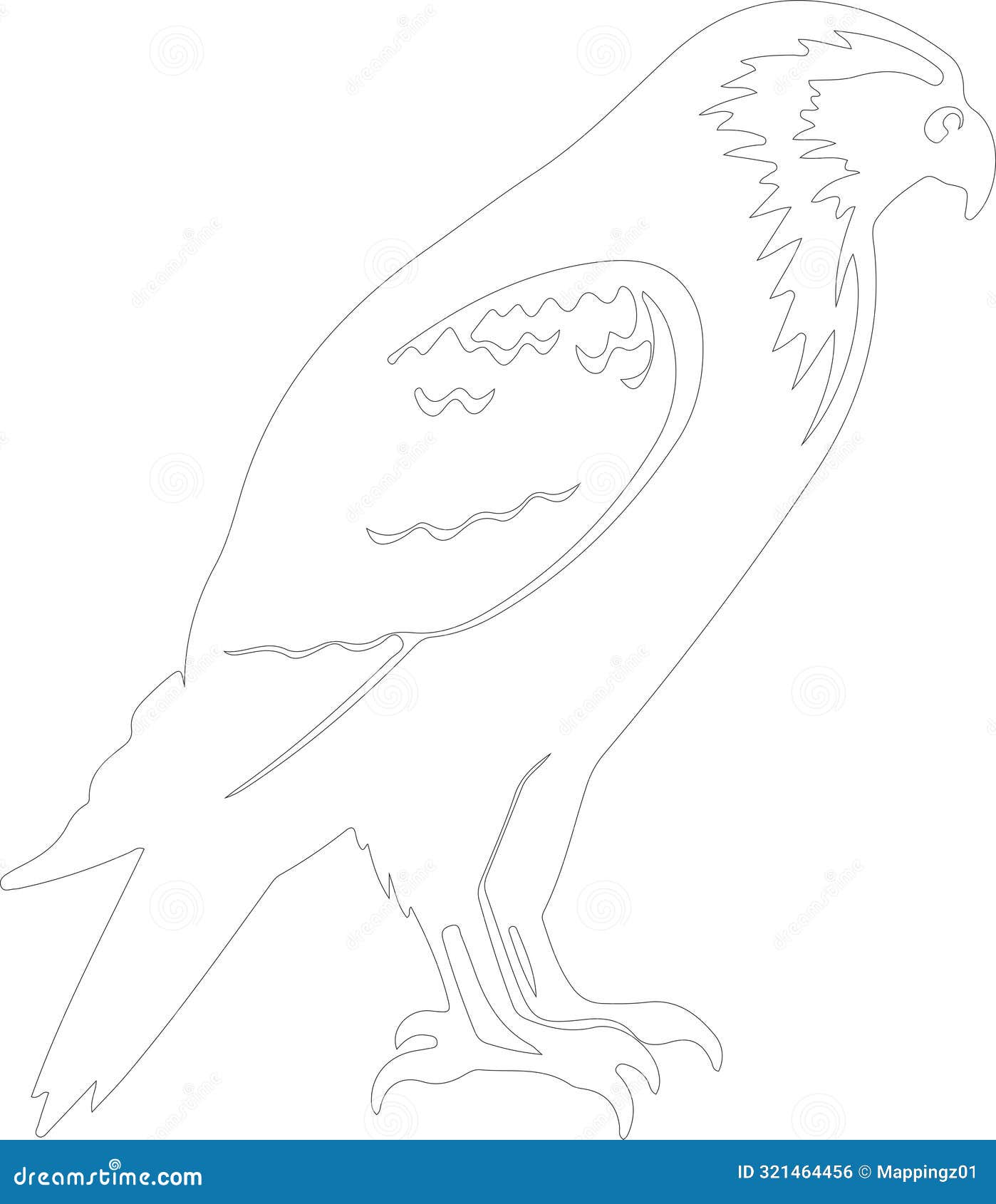 Hawk Outline Silhouette Generative Ai Stock Vector - Illustration of ...