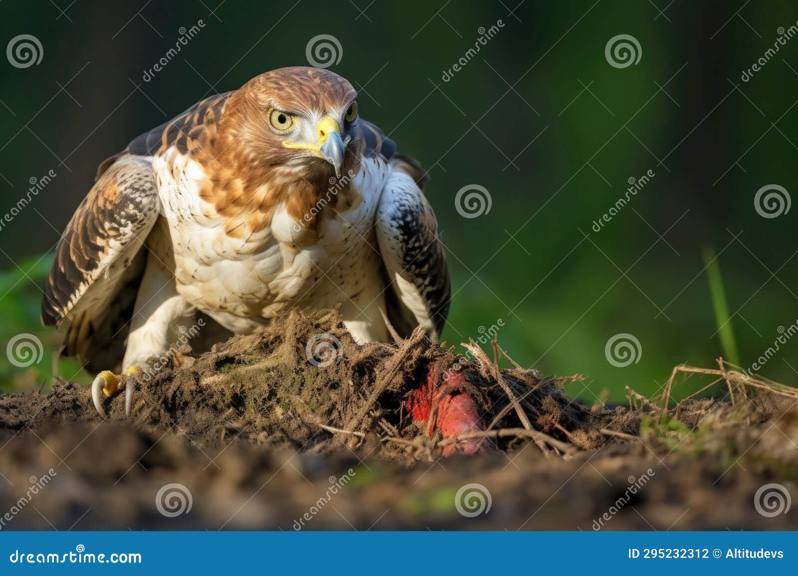 A Hawk Rejecting a Mouse in Favor of a Snake Stock Photo - Image of ...