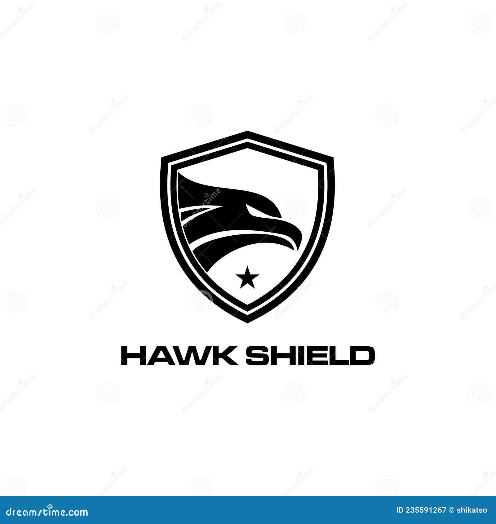 Hawk Shield Vector Logo Design Stock Vector - Illustration of bird ...