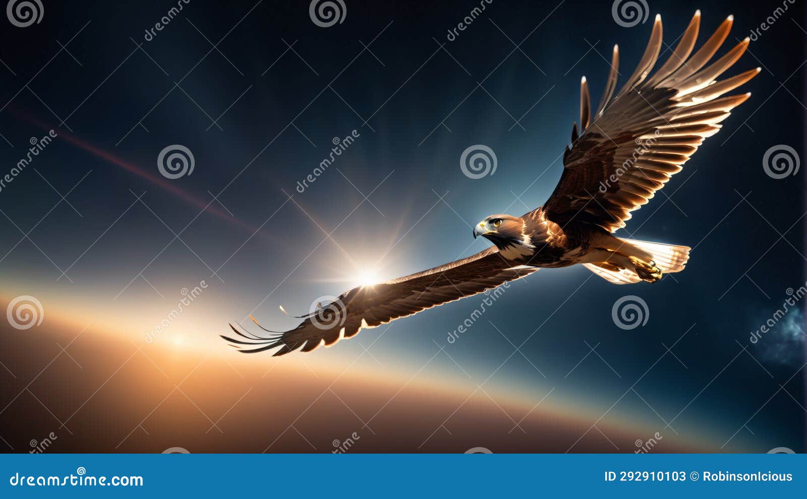 Hawk in the Sky. Highly Detailed and Realistic Closeup Stock ...