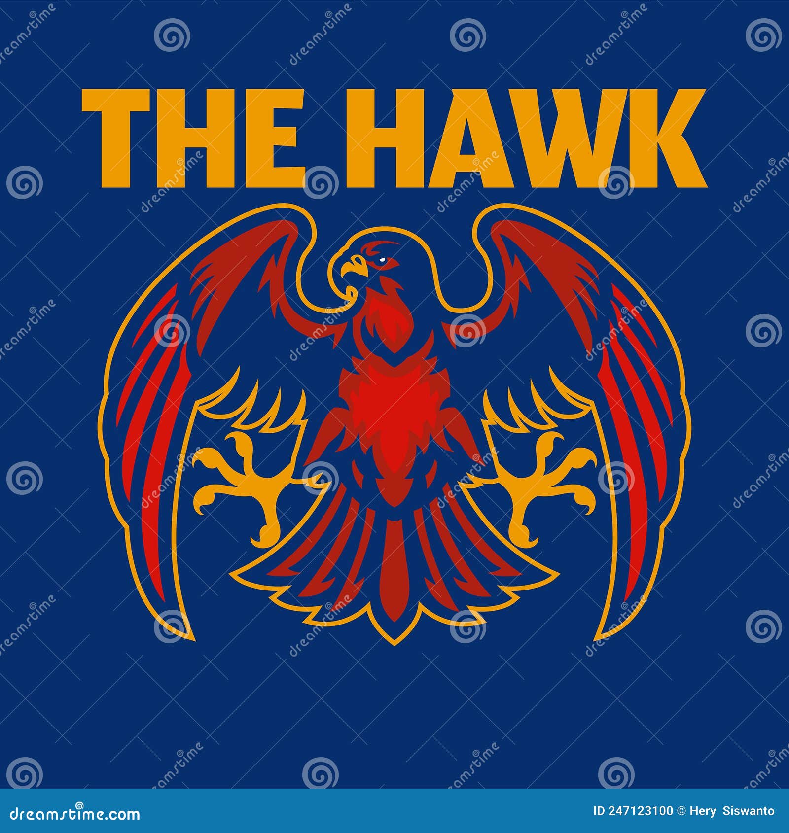 The Hawk Sport Logo Style Mascot Stock Vector - Illustration of attack ...