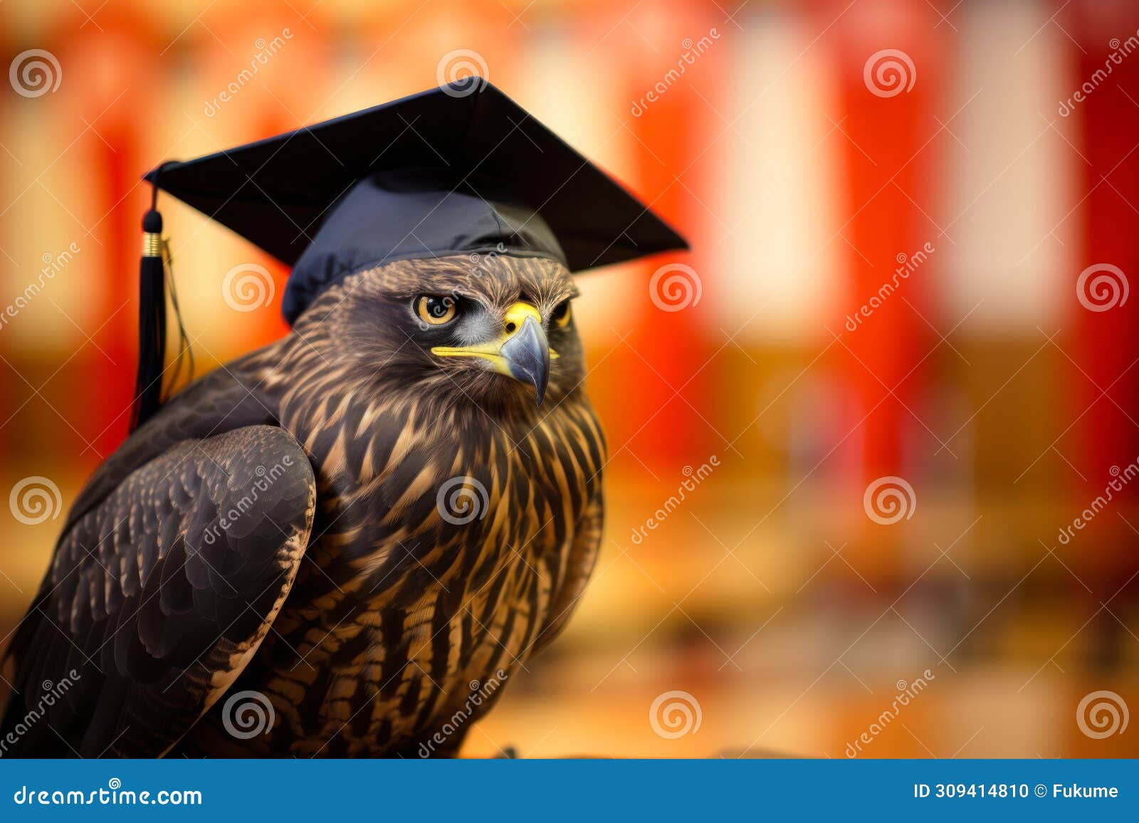 Hawk Wearing Graduation Cap Concept. Stock Photo - Image of achievement ...
