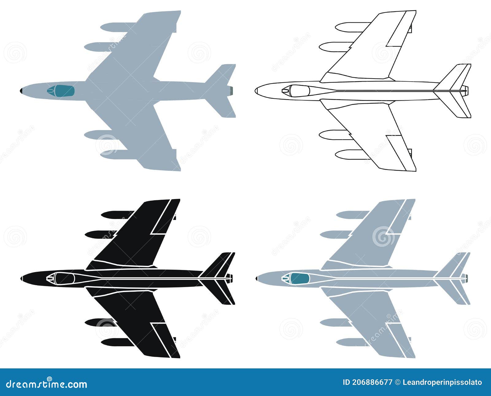 Hawker Hunter in top view stock vector. Illustration of engineering ...