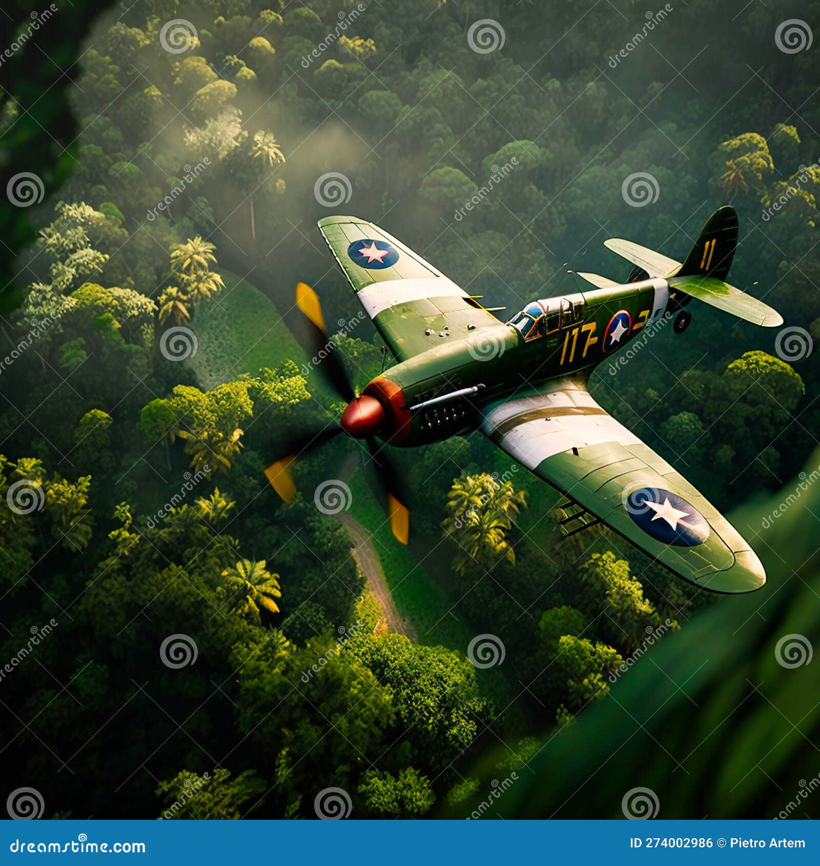 Hawker Hurricane In Top View Vector Illustration | CartoonDealer.com ...