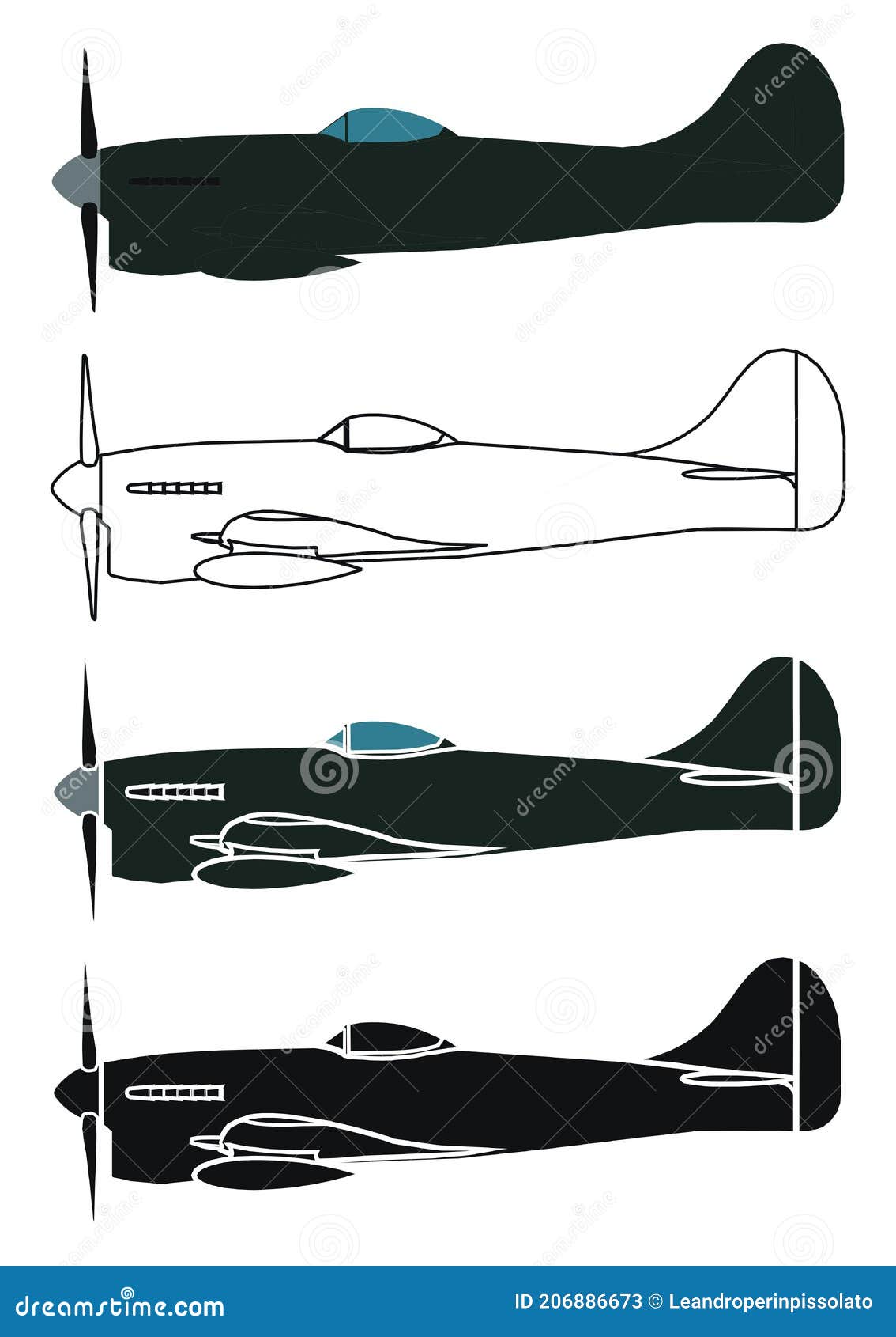 Hawker Tempest Fighter Plane 1943. WW II Aircraft. Vintage Airplane ...
