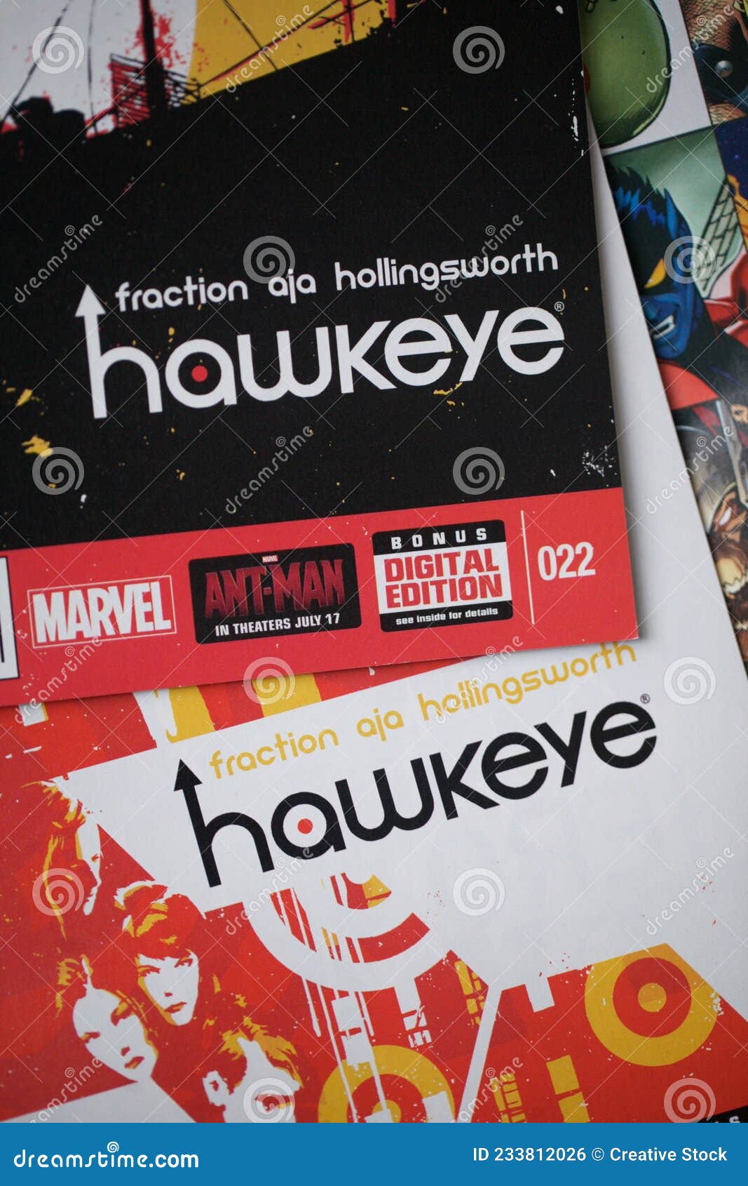 HAWKEYE comic book editorial photo. Image of paper, heroes - 233812026