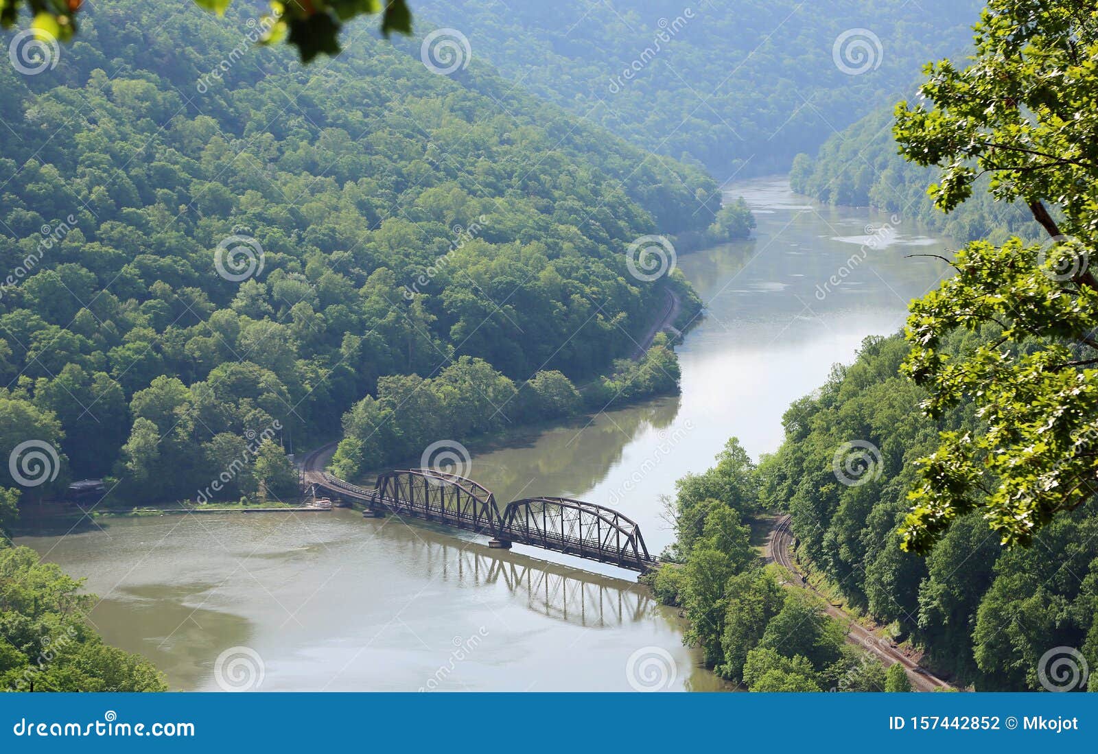 Hawks Nest Bridge and New River Stock Photo - Image of vacation, scenic ...