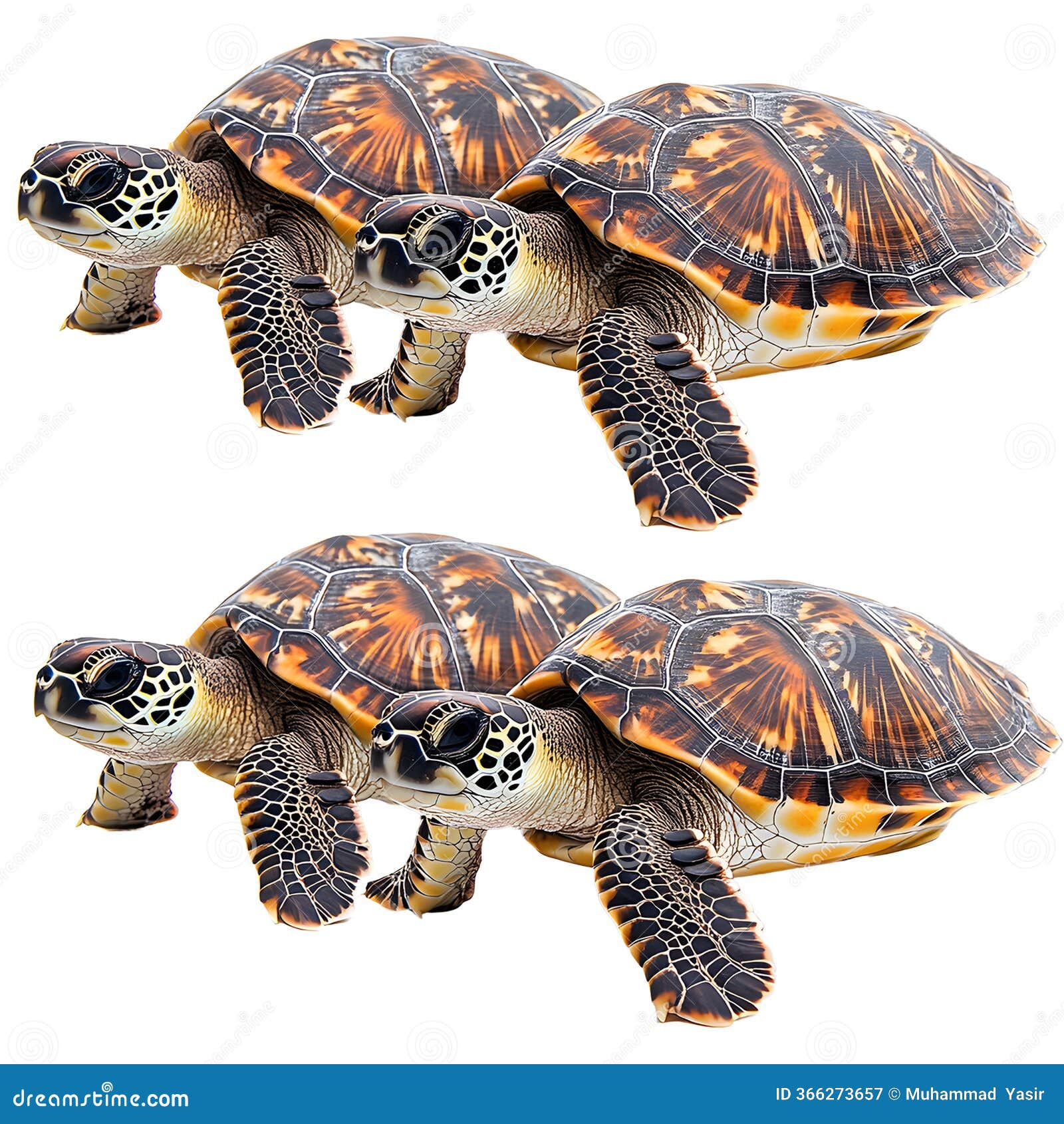 Hawksbill Sea Turtle Cartoon Vector | CartoonDealer.com #71114431