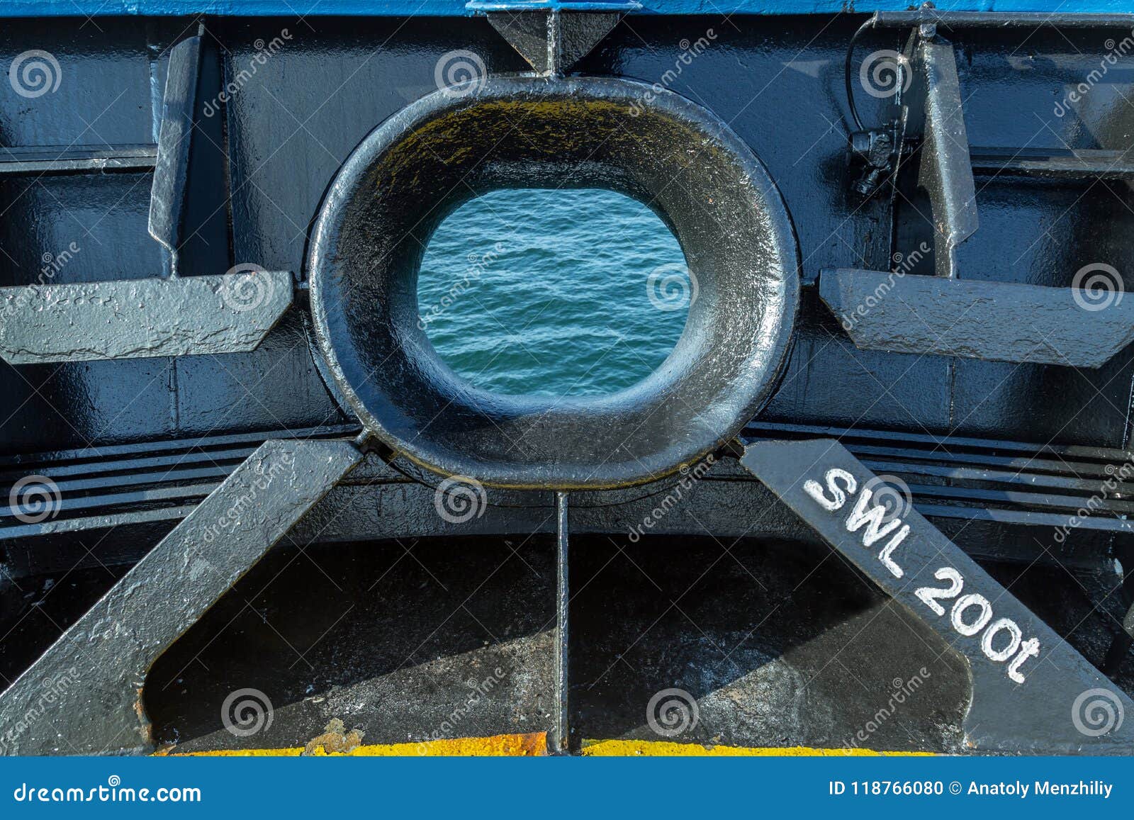 Hawse of a cargo ship. stock photo. Image of ocean, hawse - 118766080