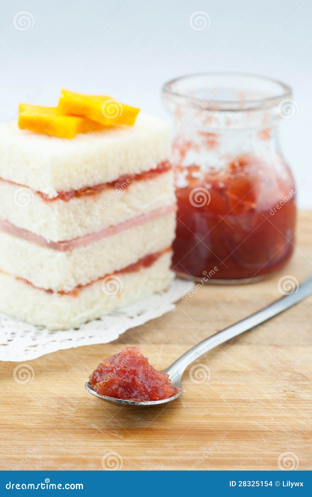 Hawthorn jam and sandwich stock photo. Image of bottle - 28325154