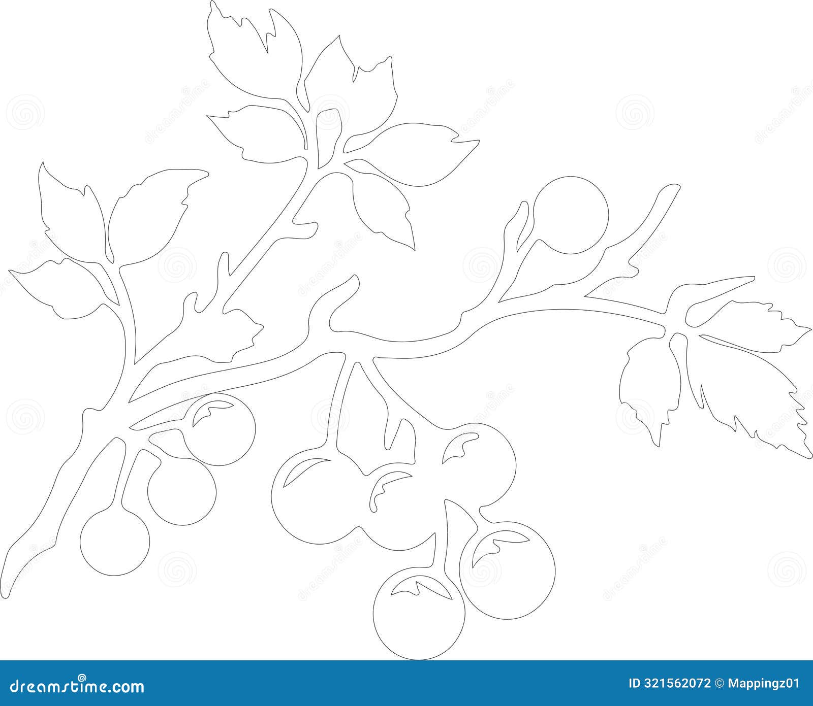 Hawthorn Outline Silhouette Generative Ai Cartoon Vector ...