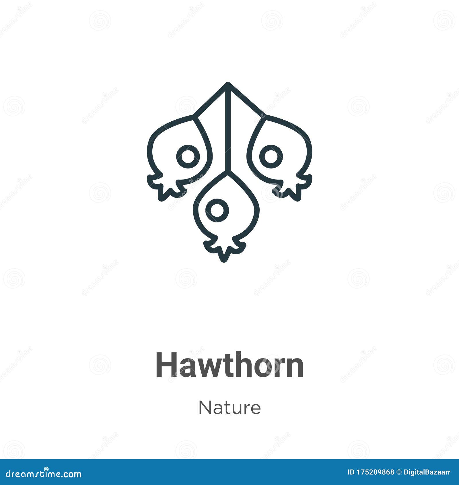 Hawthorn Outline Silhouette Generative Ai Cartoon Vector ...