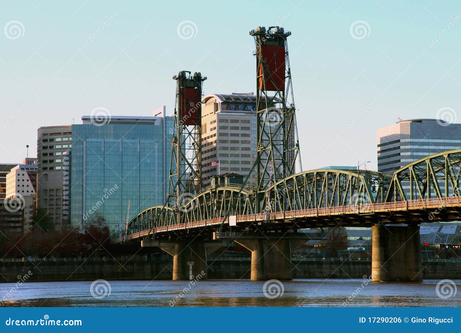 The Hawthorne Bridge at Sunset. Stock Photo - Image of structure ...