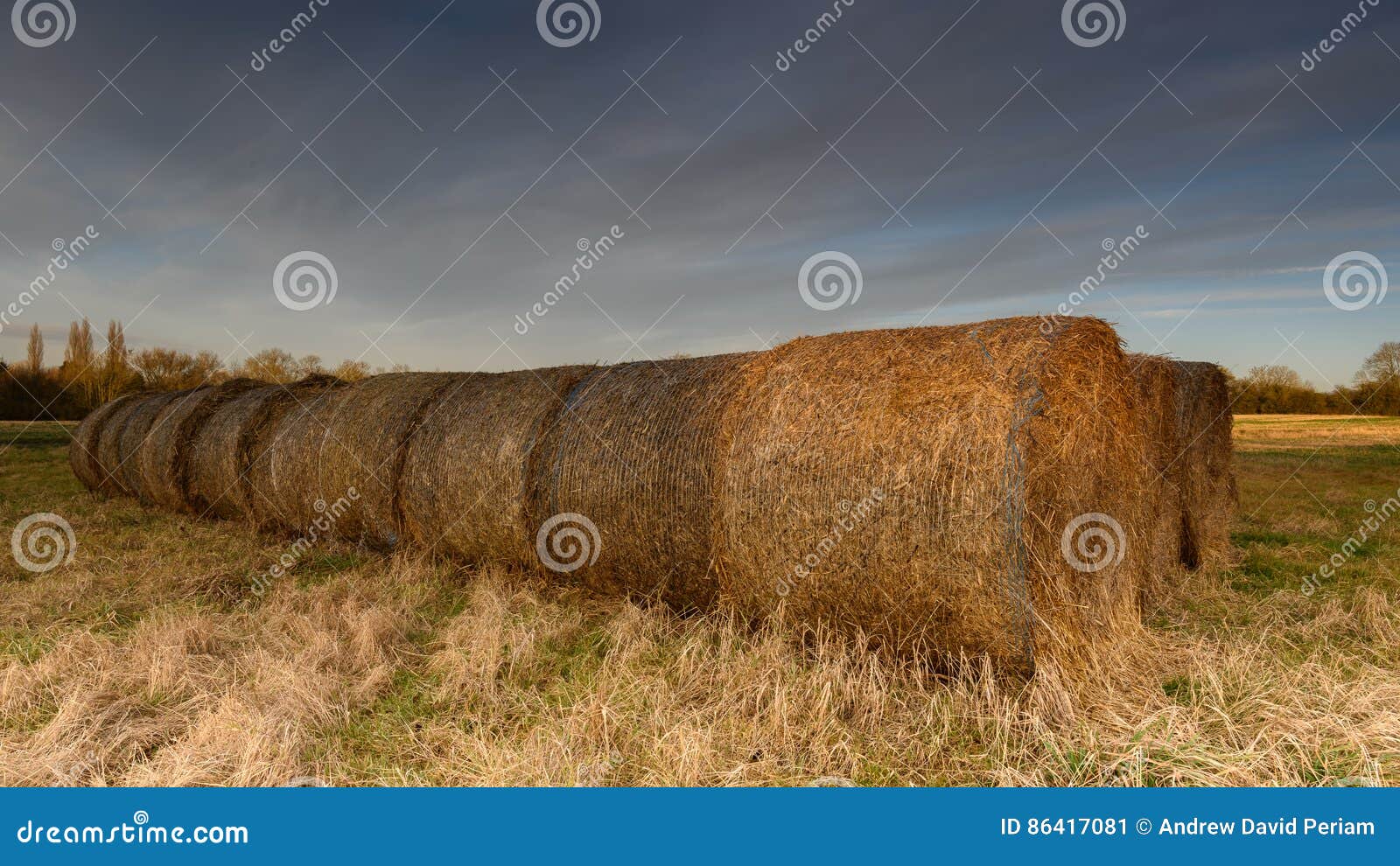 Hay Bails stock image. Image of rural, clouds, agriculture - 86417081