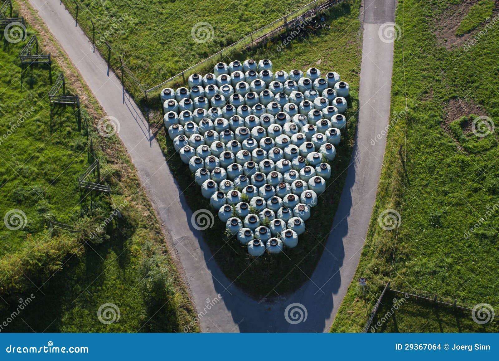 Hay Bale from Above in V-Form Stock Photo - Image of gold, livestock ...