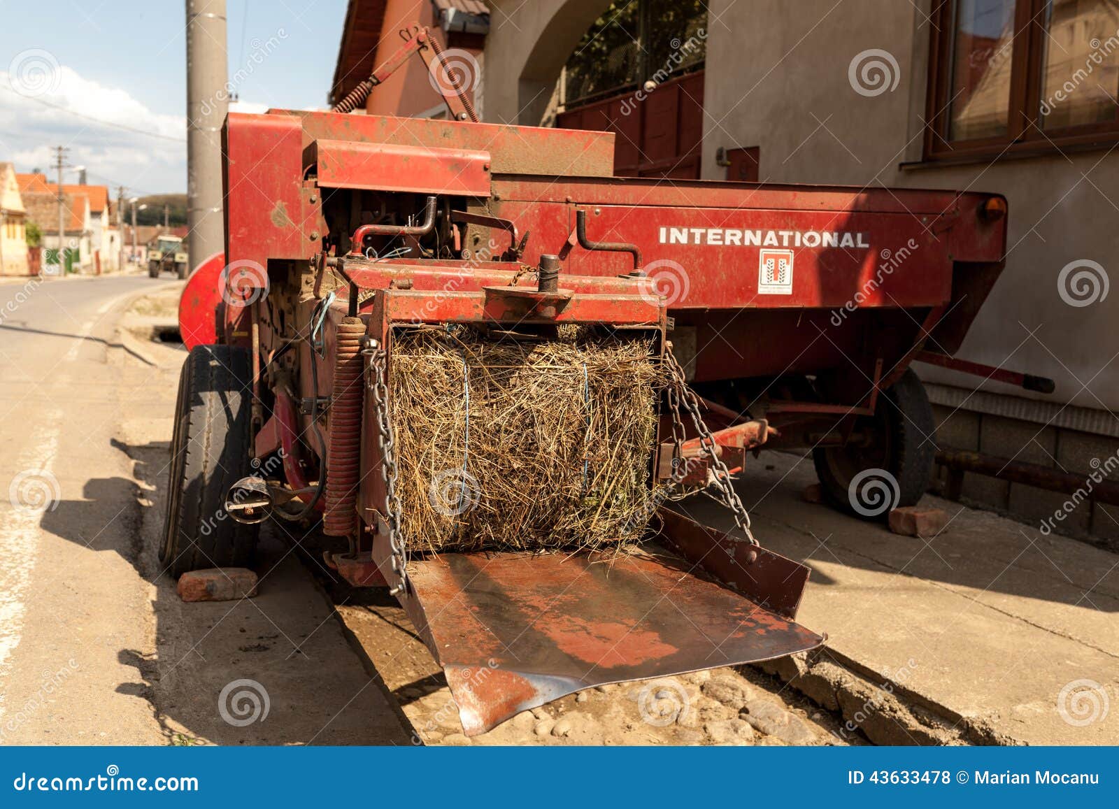 Hay bale machine editorial stock photo. Image of compactor - 43633478