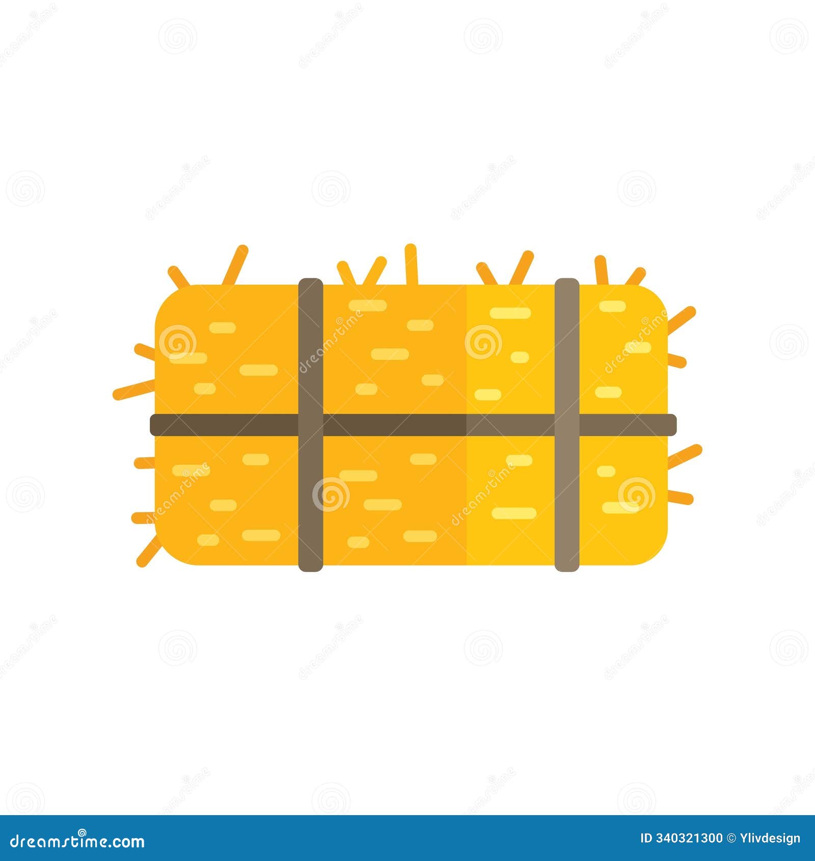 Hay Bale Rectangular Bales Tied with Ropes Flat Design Icon Stock Illustration - Illustration of ...