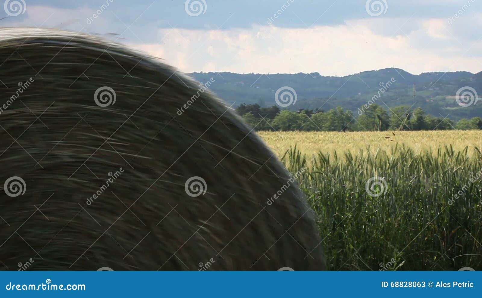 Hay Bale Rolling through the Scene from Left To Right Stock Video ...
