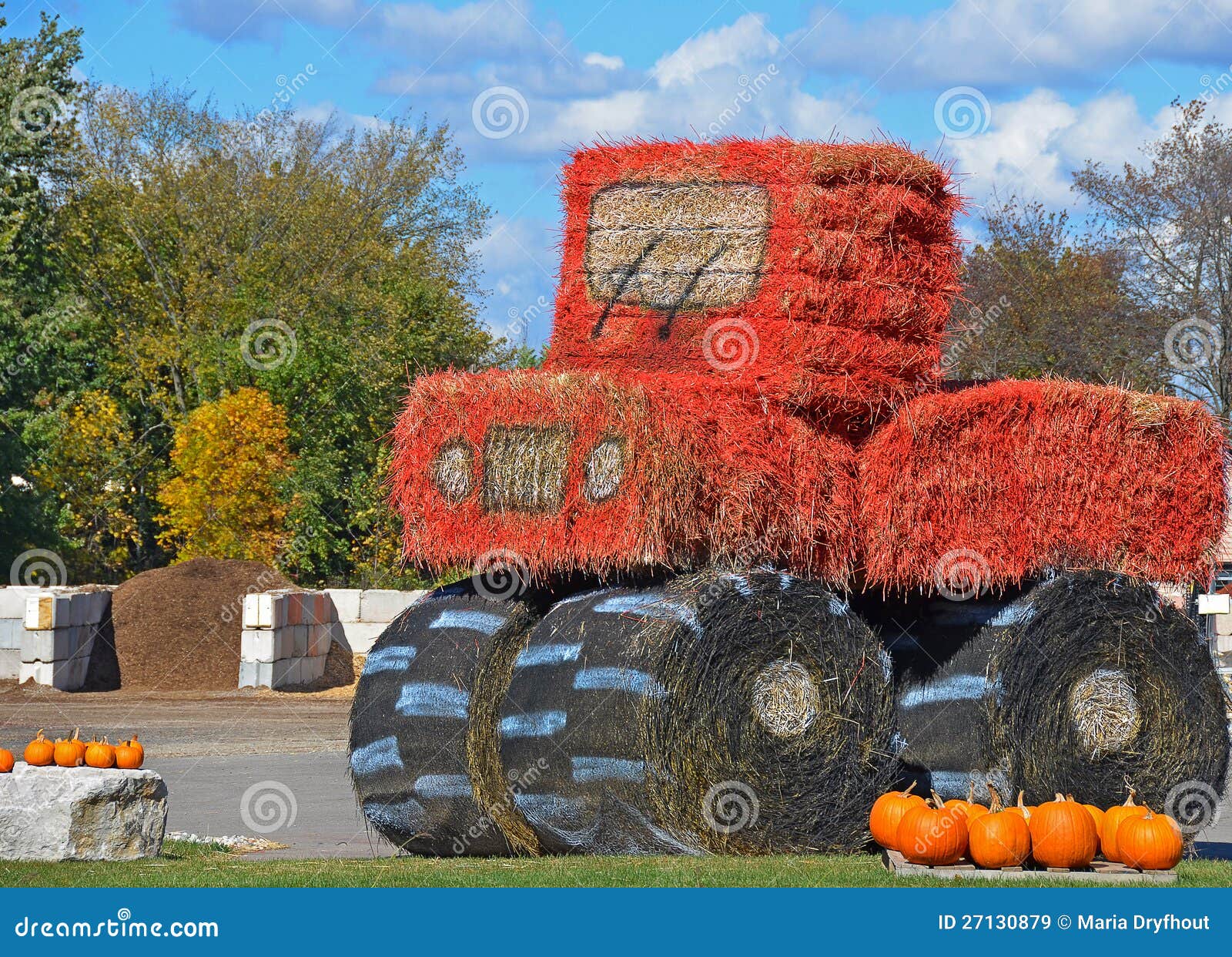 Hay bale tractor stock image. Image of country, uniqueness - 27130879