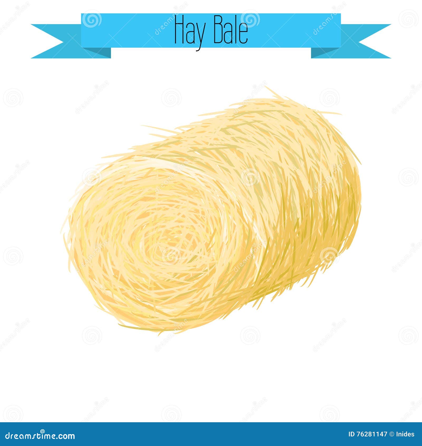 Hay Bale Vector Illustration On White. | CartoonDealer.com #76281147