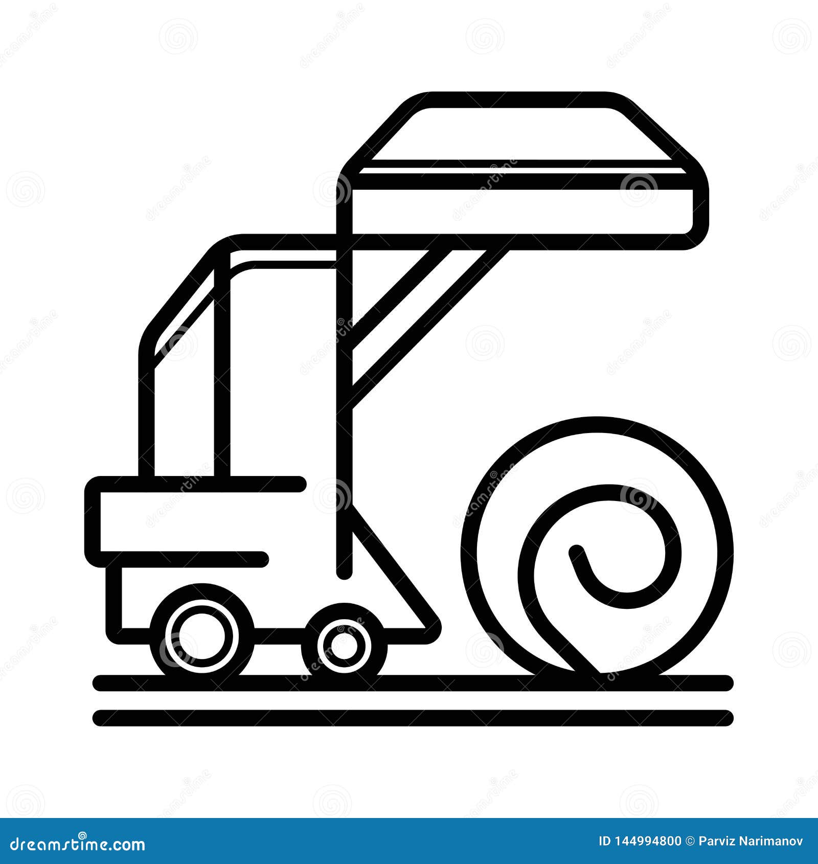 Press Baler For Hay Tractor 3d Render On White Background Royalty-Free ...