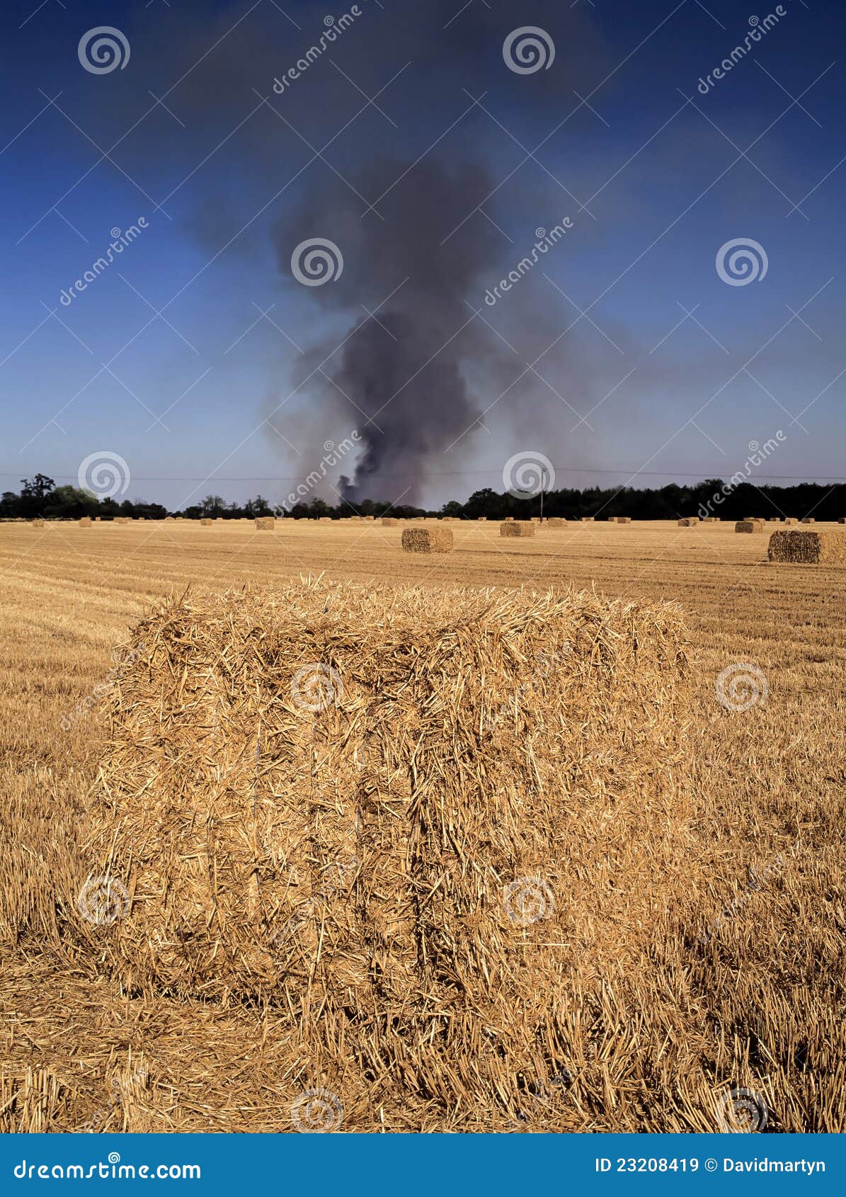 Hay bales stock image. Image of farm, pollution, burning - 23208419