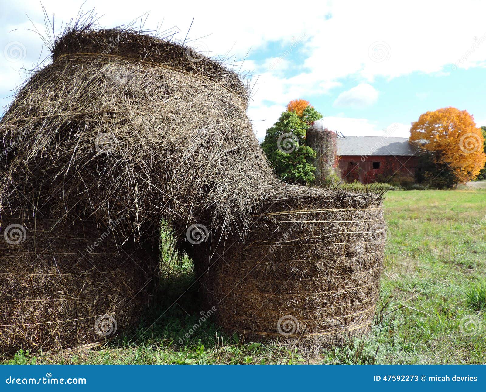 Hay Bales and Barn stock image. Image of field, barns - 47592273