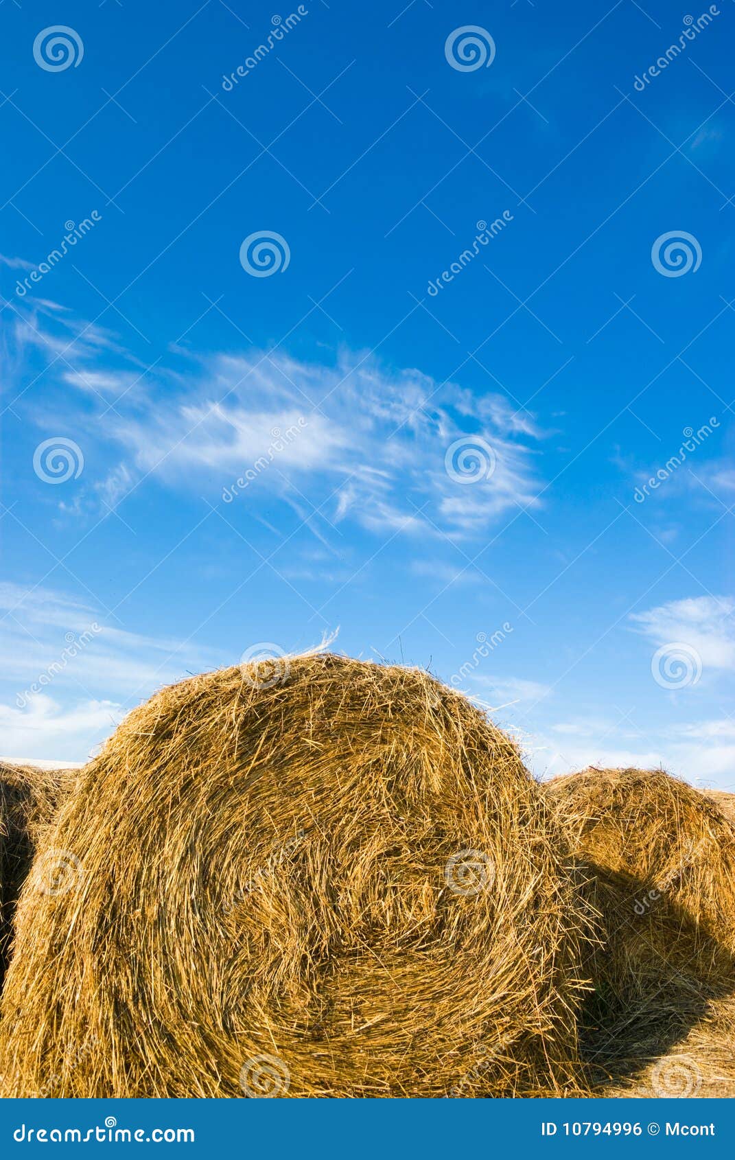 Hay bales and blue sky stock photo. Image of storage - 10794996